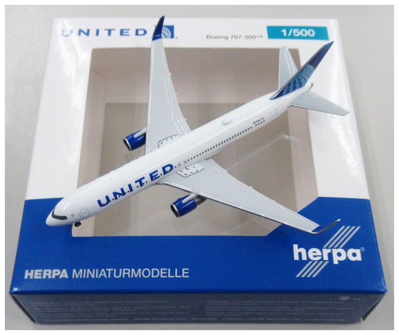 [公式]TOY(767-300 ユナイテッド航空 N676UA)商品詳細｜herpa(ヘルパ)｜ホビーランドぽち