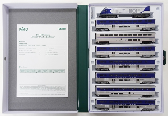 [公式]鉄道模型(106-9010SC-44 Charger, Amtrak(R) Pacific Surfliner(R) 8 Unit Set)商品詳細｜KATO(カトー)｜ホビーランドぽち